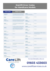 Handicare Stairlift Fault Codes | Our Stairlift Guide | Carelift Services LTD